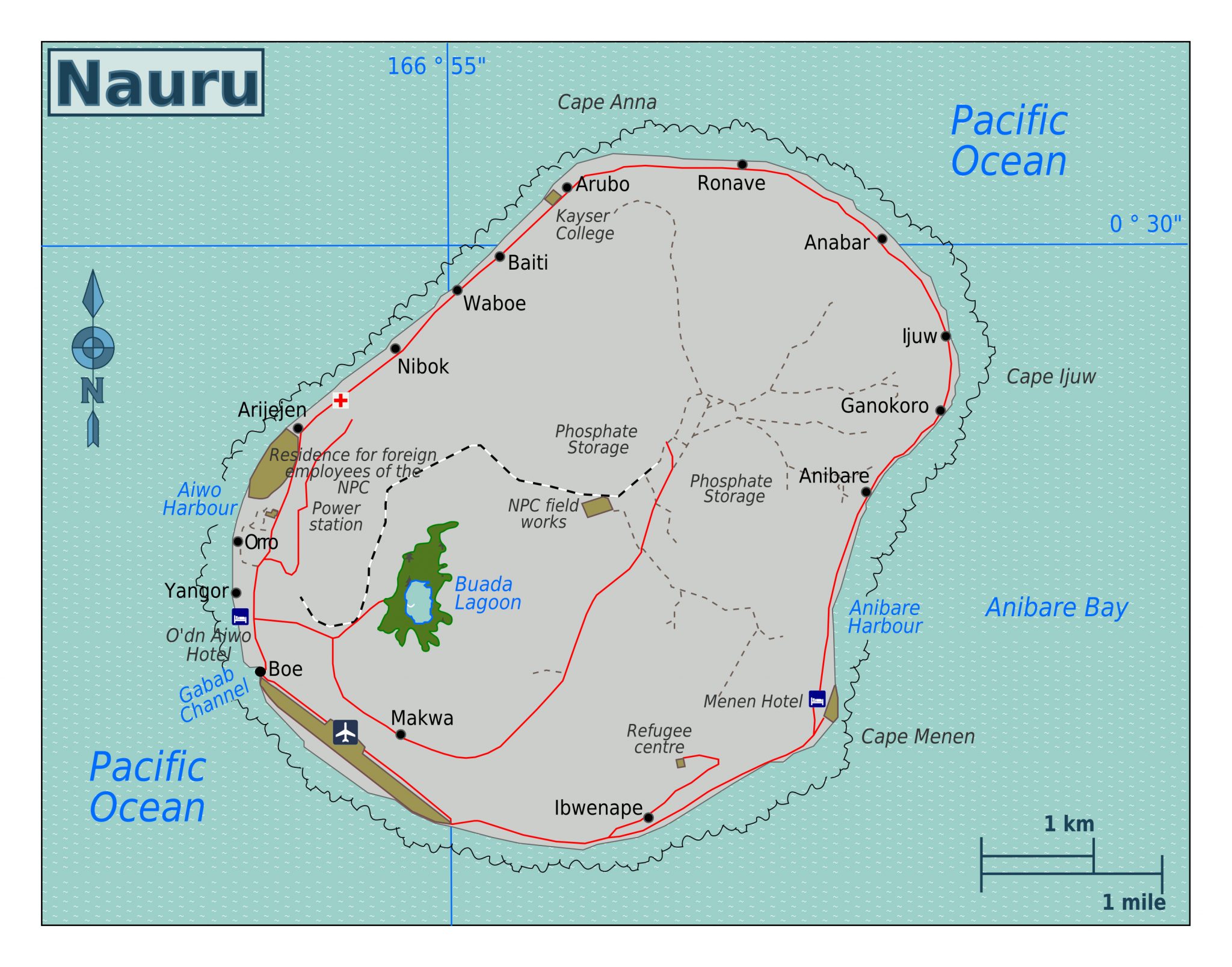 Map of Nauru — Young Pioneer Tours