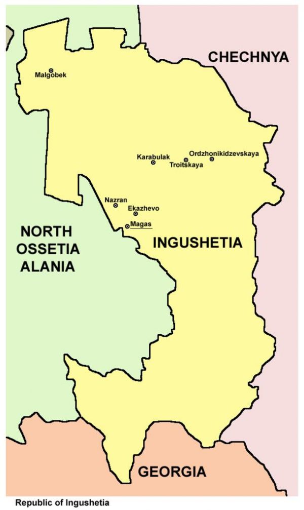 Map of Ingushetia – Republic of Ingushetia — Young Pioneer Tours